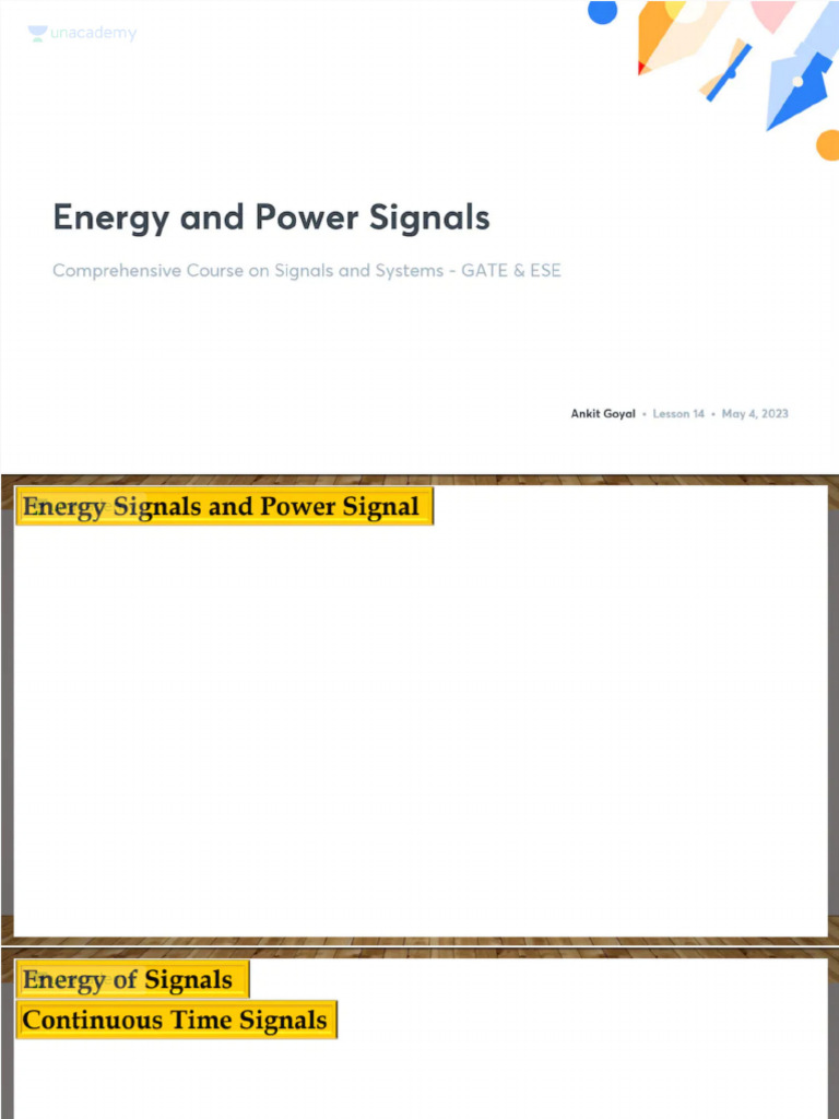 Energy and Power Signals No Anno | PDF