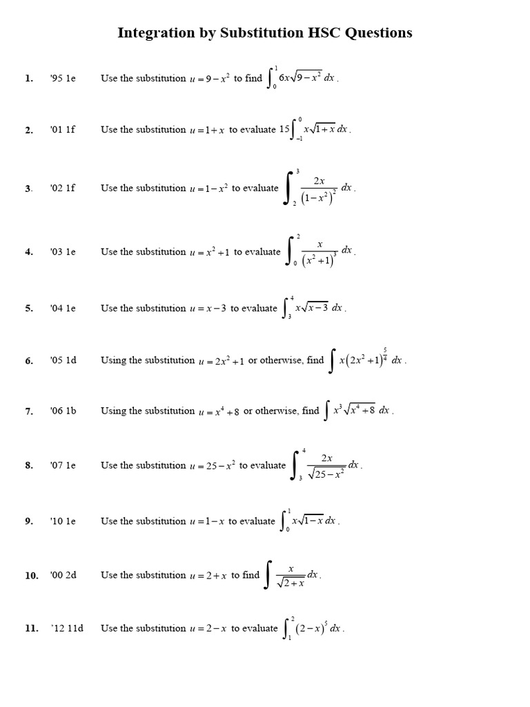 6 - Integration by Substitution | PDF | Calculus | Area