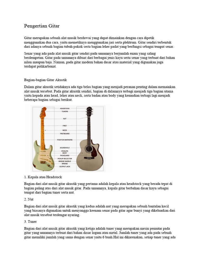 Pengertian dan Bagian Gitar Akustik | PDF | Griya & Taman
