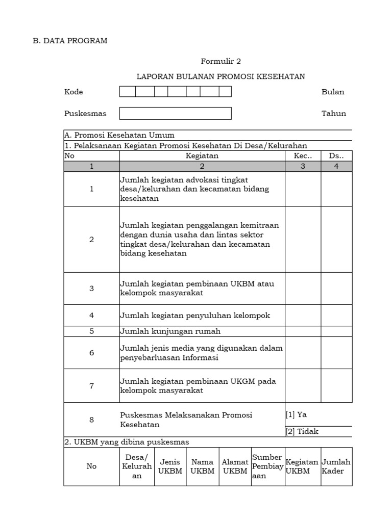Form Pelaporan JULI KIA KB 2021 - Copy | PDF