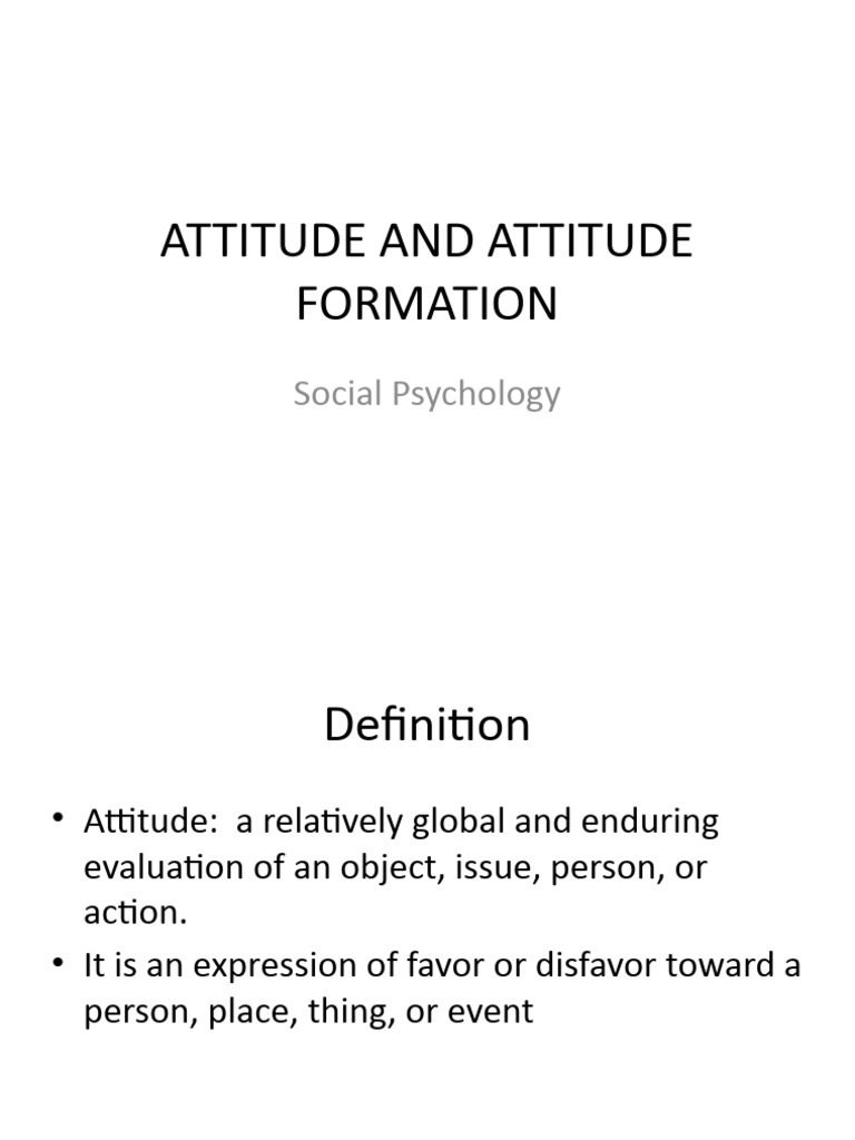 Attitude Formation and Change | Download Free PDF | Attitude ...