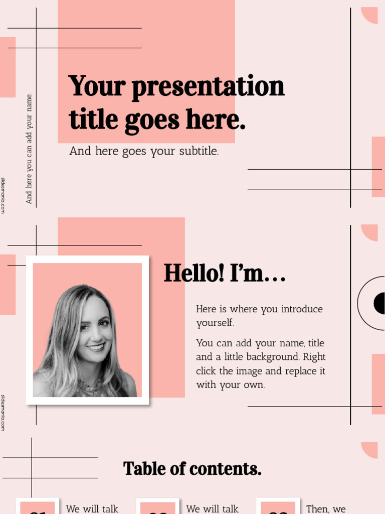 Formal Peach Portfolio SlidesMania | PDF