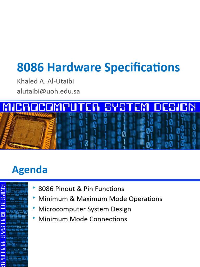 8086 Hardware Specifications | PDF | Input/Output | Central Processing Unit