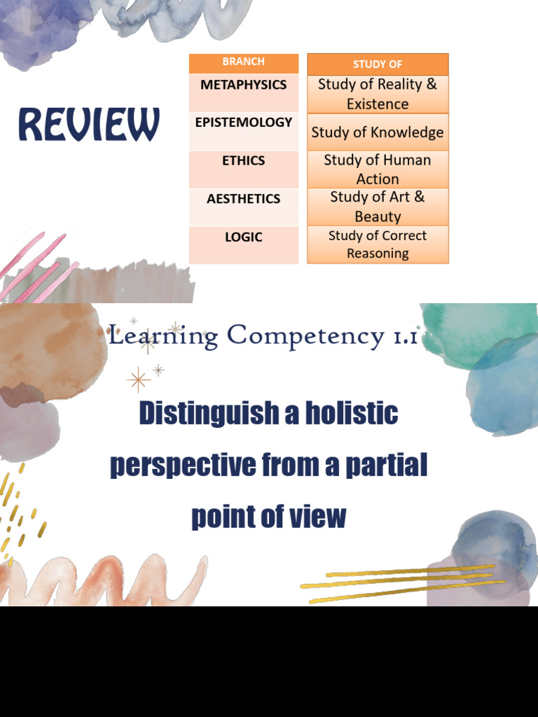 Lesson-3-Holistic Perspective Vs Partial Point of View - Part 1 | PDF ...