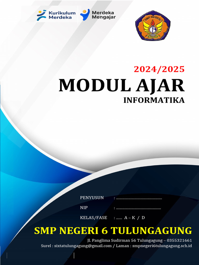 Contoh Cover Modul Ajar | PDF