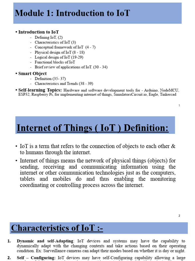 Module 1 Internet of Things | PDF | Transmission Control Protocol | Internet Protocols