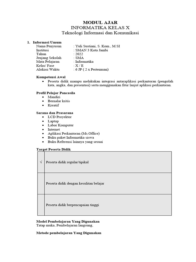 Modul Ajar-Tik | PDF