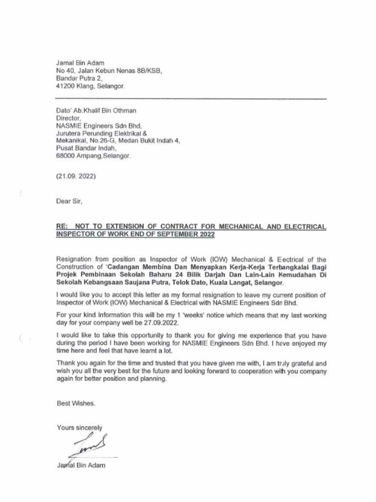 Surat Resign Jamal | PDF