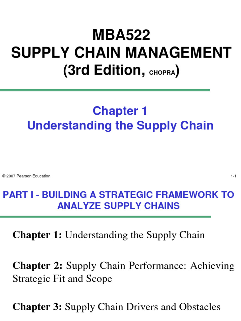 Chapter 1 - Understanding The Supply Chain | PDF | Supply Chain ...