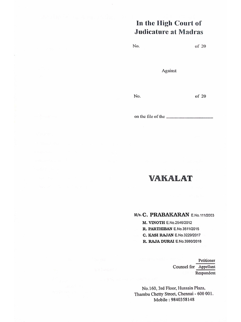 vakalat A4 (1) (2)(2) | PDF