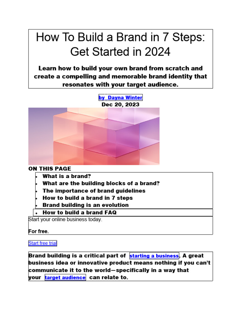 How To Build A Brand in 7 Steps | PDF | Brand | Logos