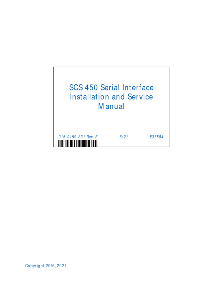 016-0159-831-F - SCS 450 Serial Interface Installation and Service Manual | PDF | Switch | Volume