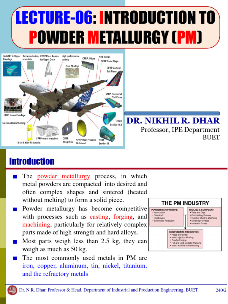 Lecture-06-PE-205-Manufacturing Processes-I | PDF | Sintering | Mill ...