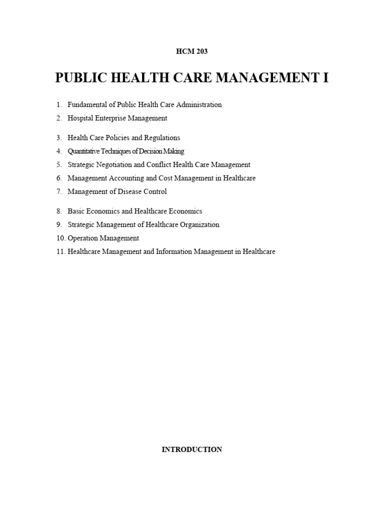 Public Healthcare Management | PDF | Health Policy | Sampling (Statistics)
