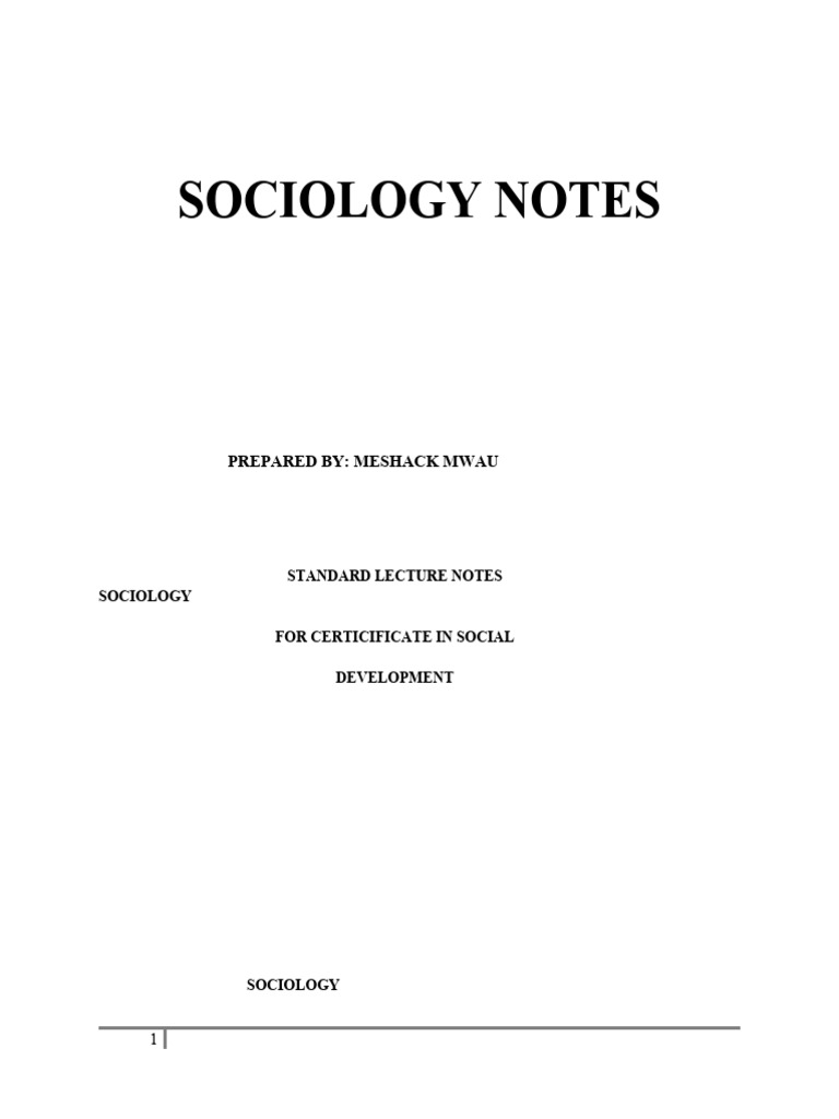 Sociology Notes (2) - Updated | PDF | Sociology | Evaluation