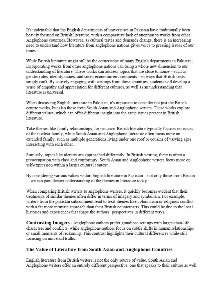 Anglophone Writing | PDF | Identity (Social Science) | English Language