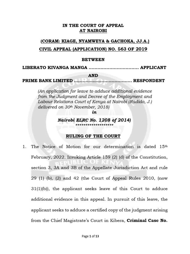 Civil Appeal (Application) No. 563 of 2019 | PDF | Lawsuit | Judgment (Law)