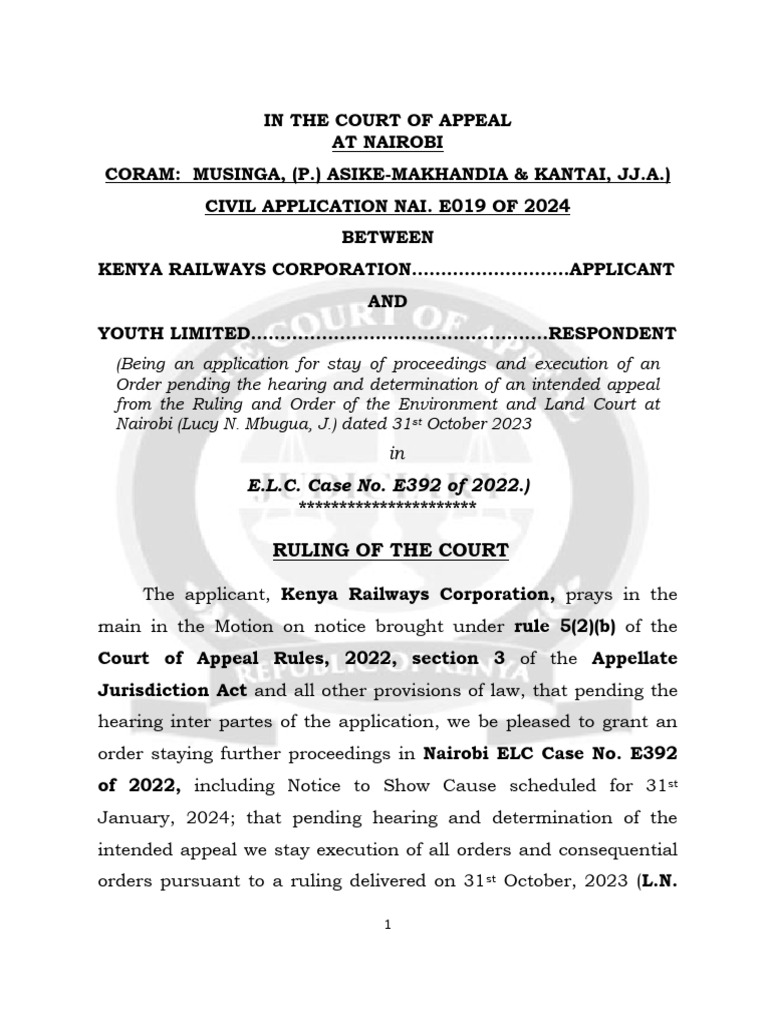 Civil Application No. E019 of 2024 | PDF | Contempt Of Court | Lawsuit