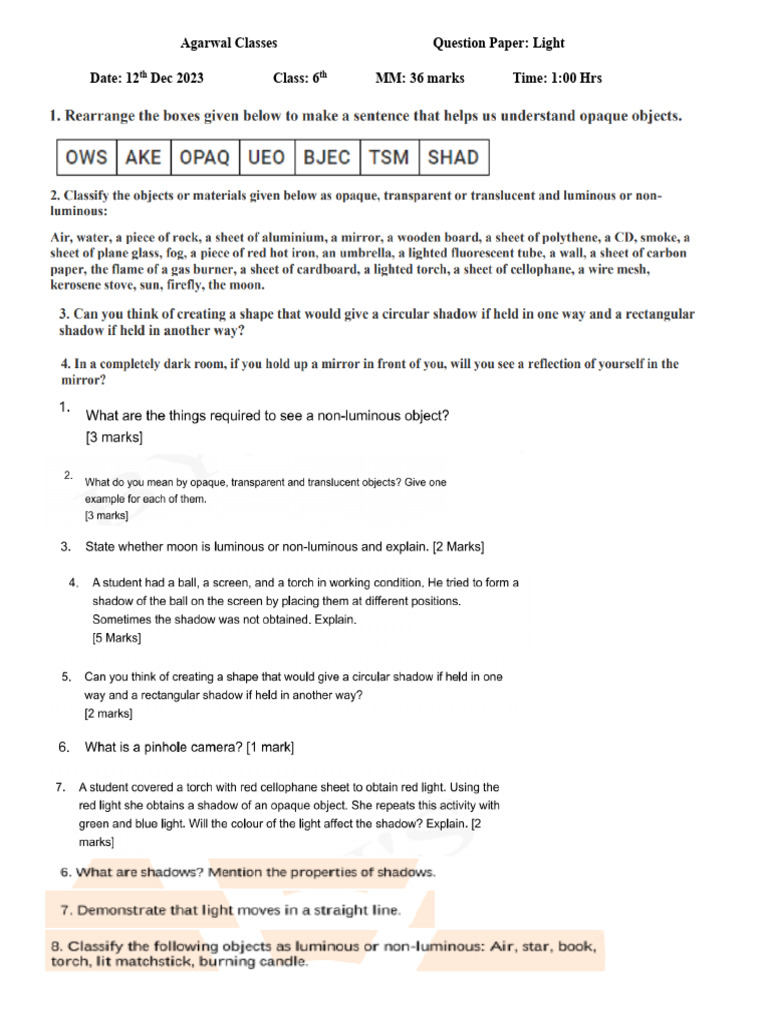 Vidu Light Quest | PDF | Shadow | Light