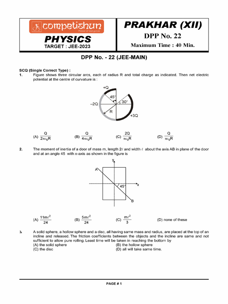 DPP-22 Physics | PDF