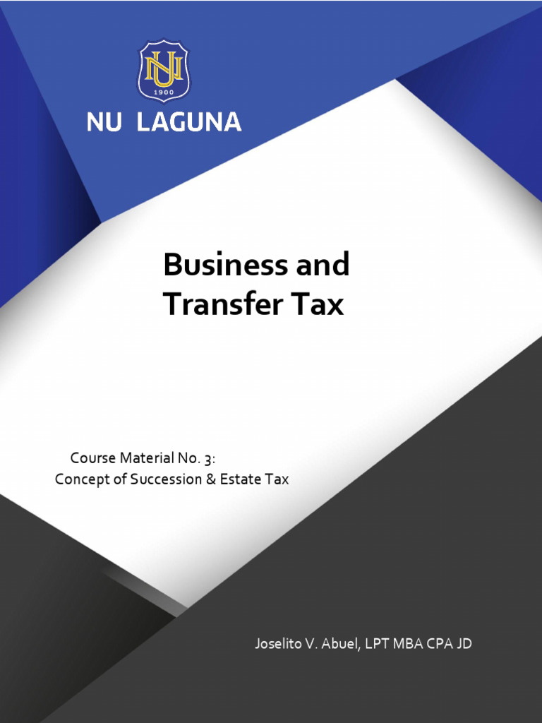 Succession and Estate Tax Overview | PDF | Will And Testament | Intestacy