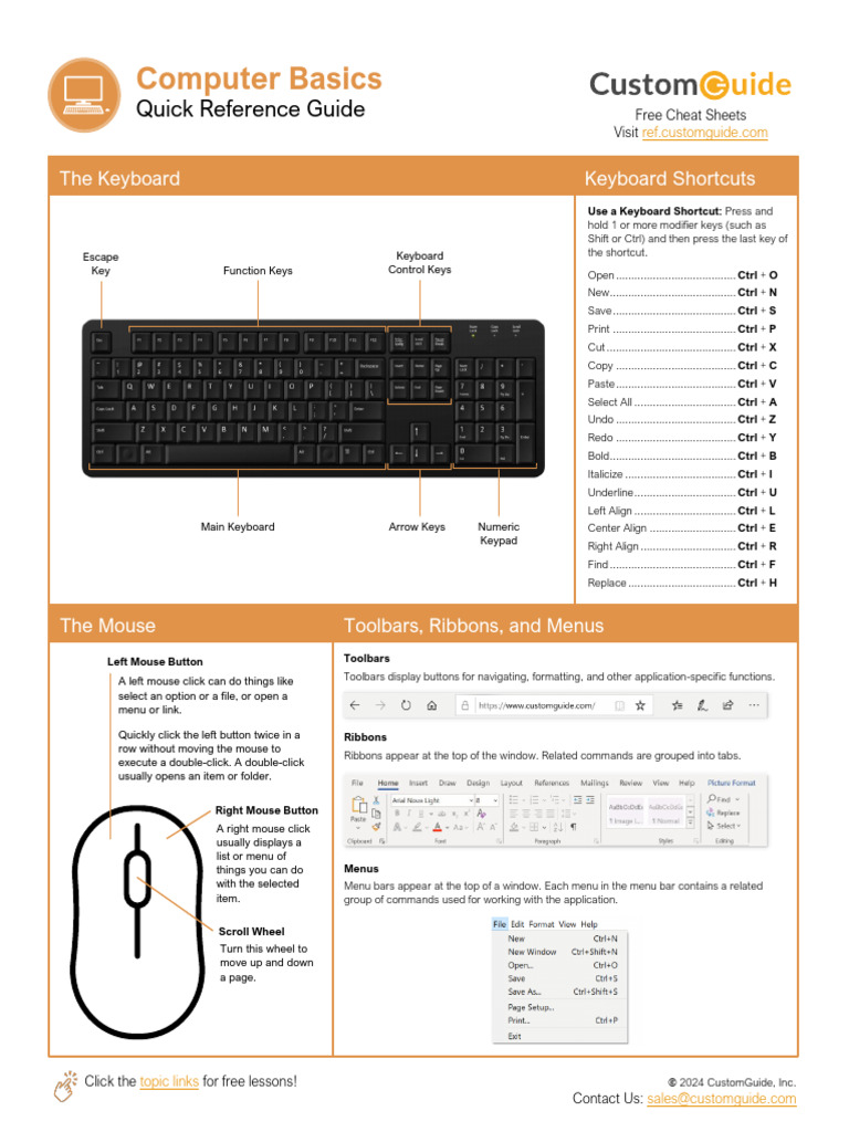 computer-basics-quick-reference | Download Free PDF | Control Key | Computer Keyboard