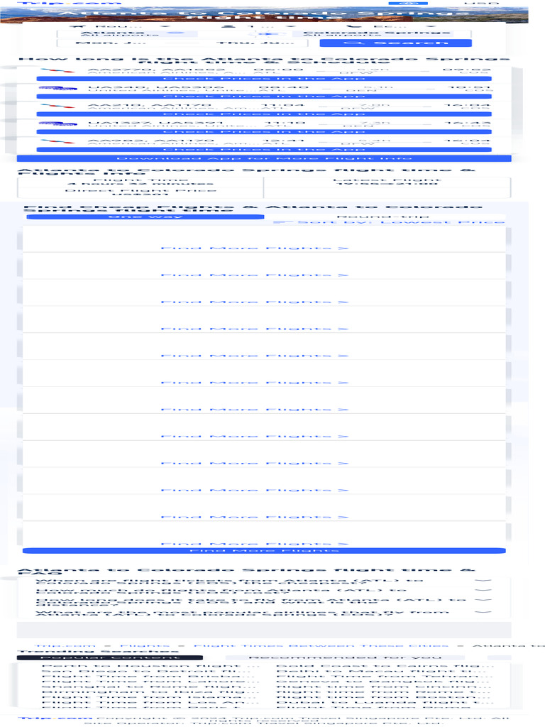 Atlanta To Colorado Springs Flight Time & Schedules | PDF | Aviation ...