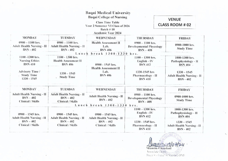 Time Table Year 02 Semester IV 2024 Batch 10 | PDF