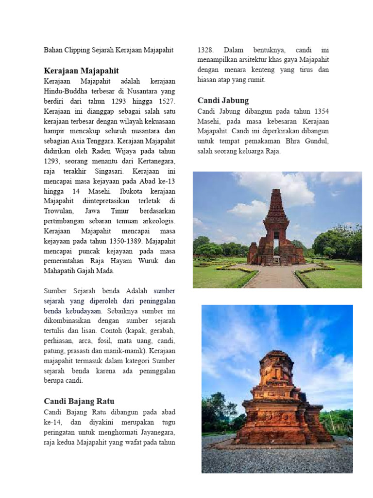 Bahan Clipping Sejarah Kerajaan Majapahit | PDF