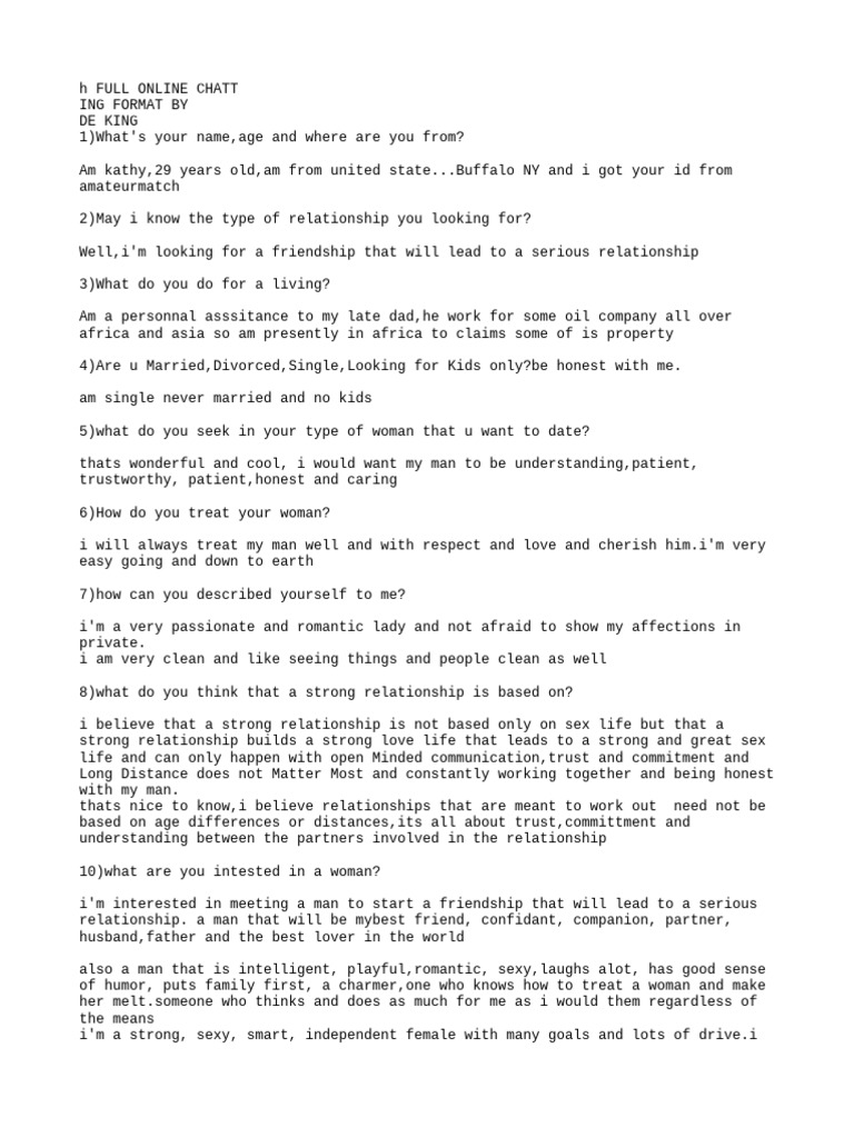 Full Chatting Format by de King | PDF | Love