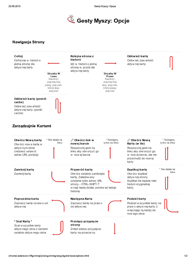 Gesty Myszy - Opcje | PDF