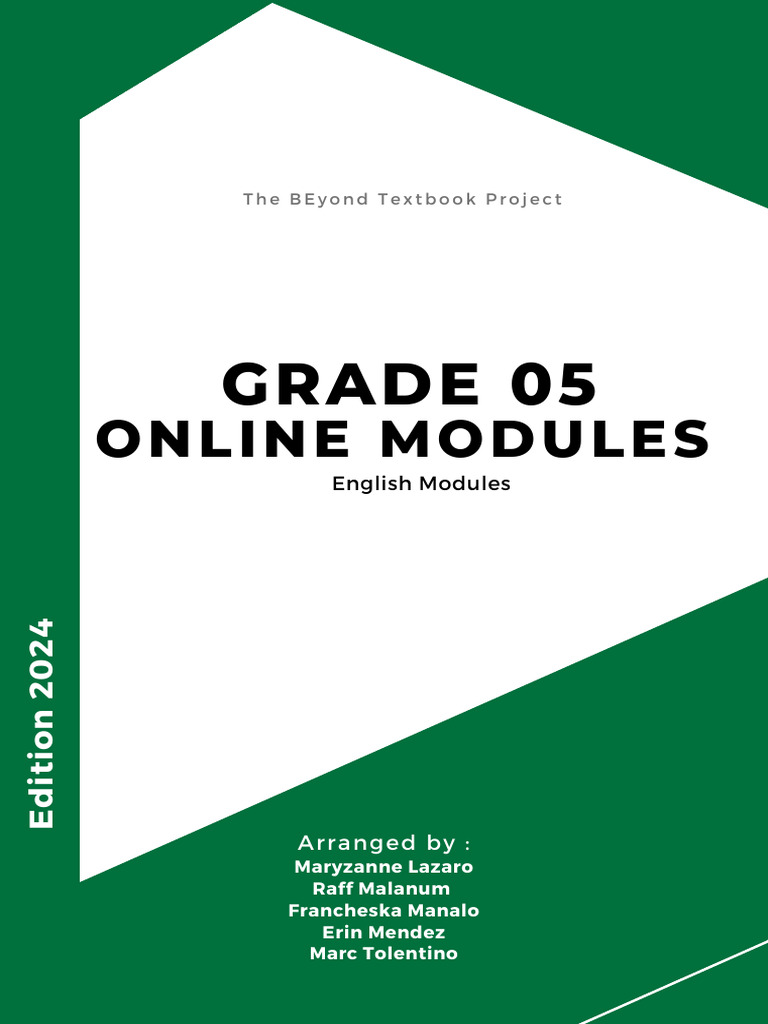 (English) Grade 5 Modules | PDF | Subject (Grammar) | Verb