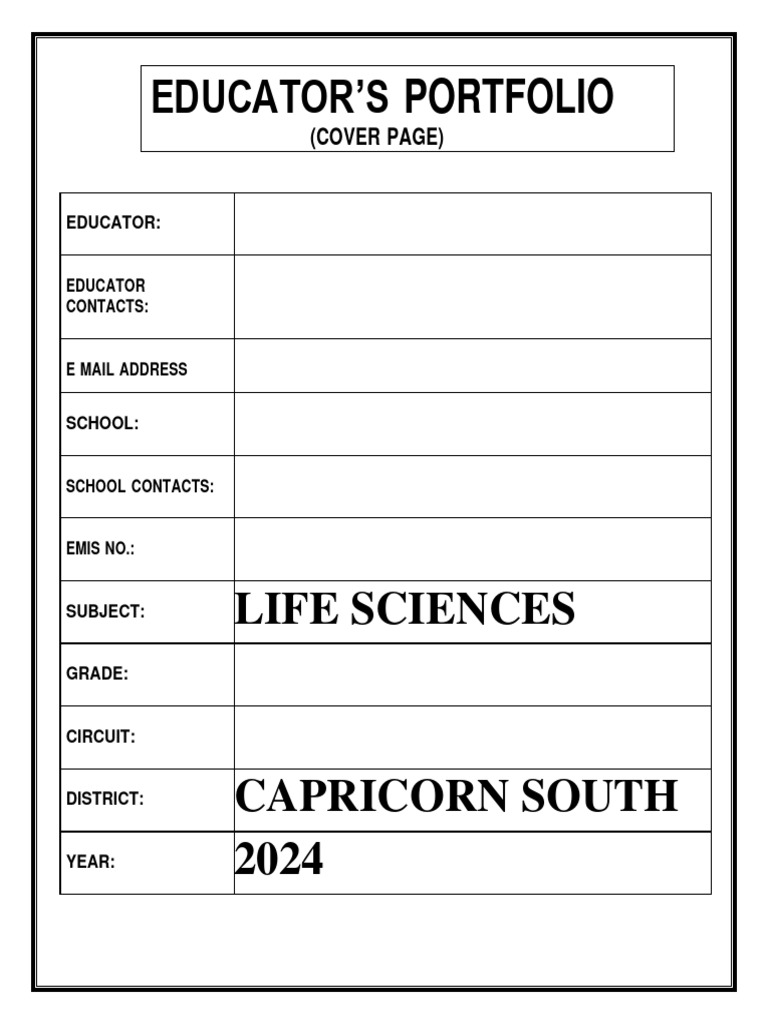 2024 GR 10 and 11 SBA Portfolio File. Capricorn South | PDF | Career ...