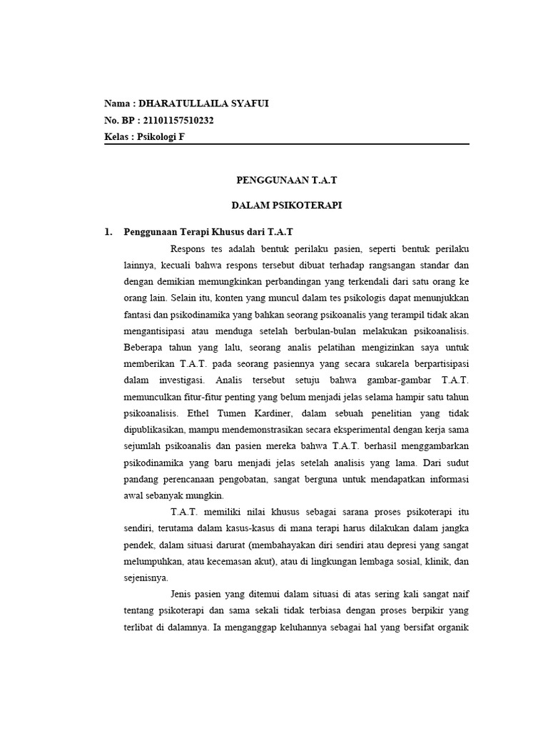 Tugas Translet Materi Matkul TAT | PDF | Pengembangan Diri