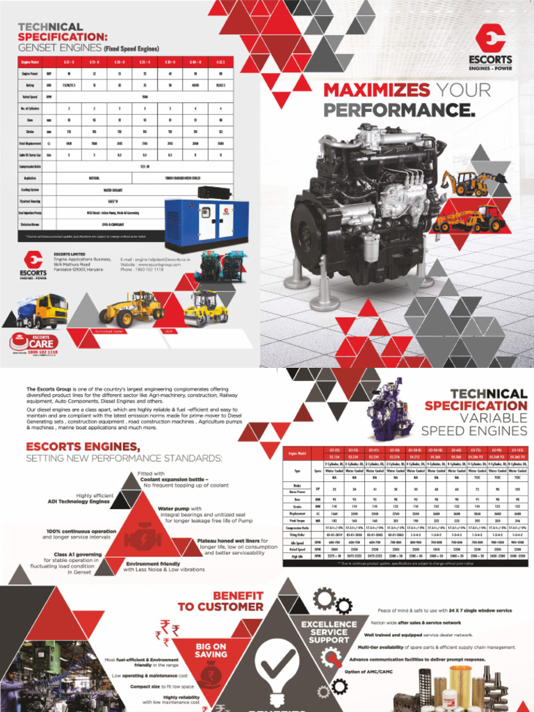 Brochure Escorts Engine Catalog | PDF