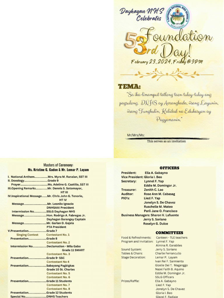 Invitation Program Foundation | PDF