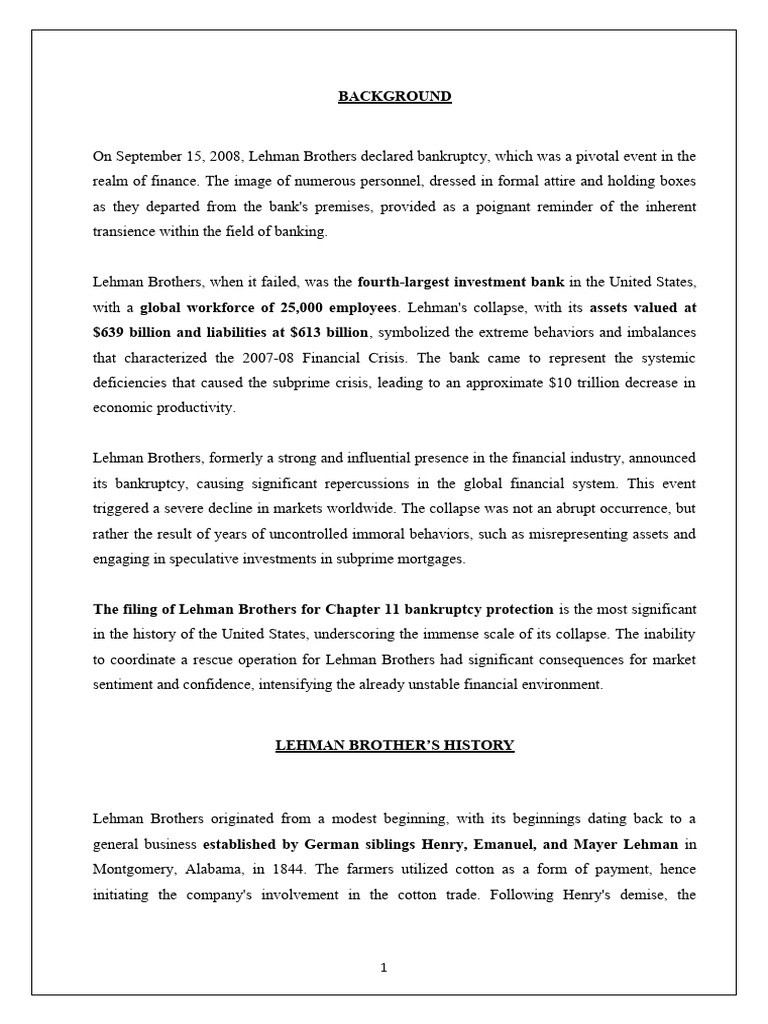 LEHMAN BROTHER CRISIS | PDF | Lehman Brothers | Repurchase Agreement