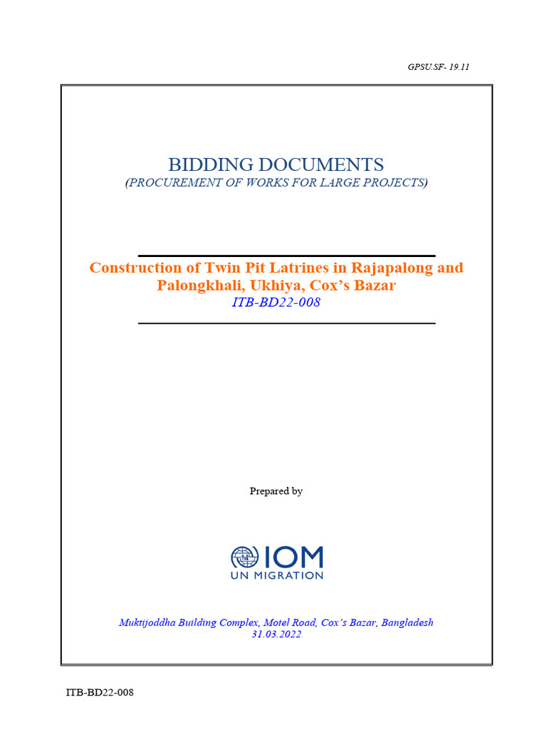 Itb Bd22 008 Construction of Twin Pit Latrine in Host Communities Final ...
