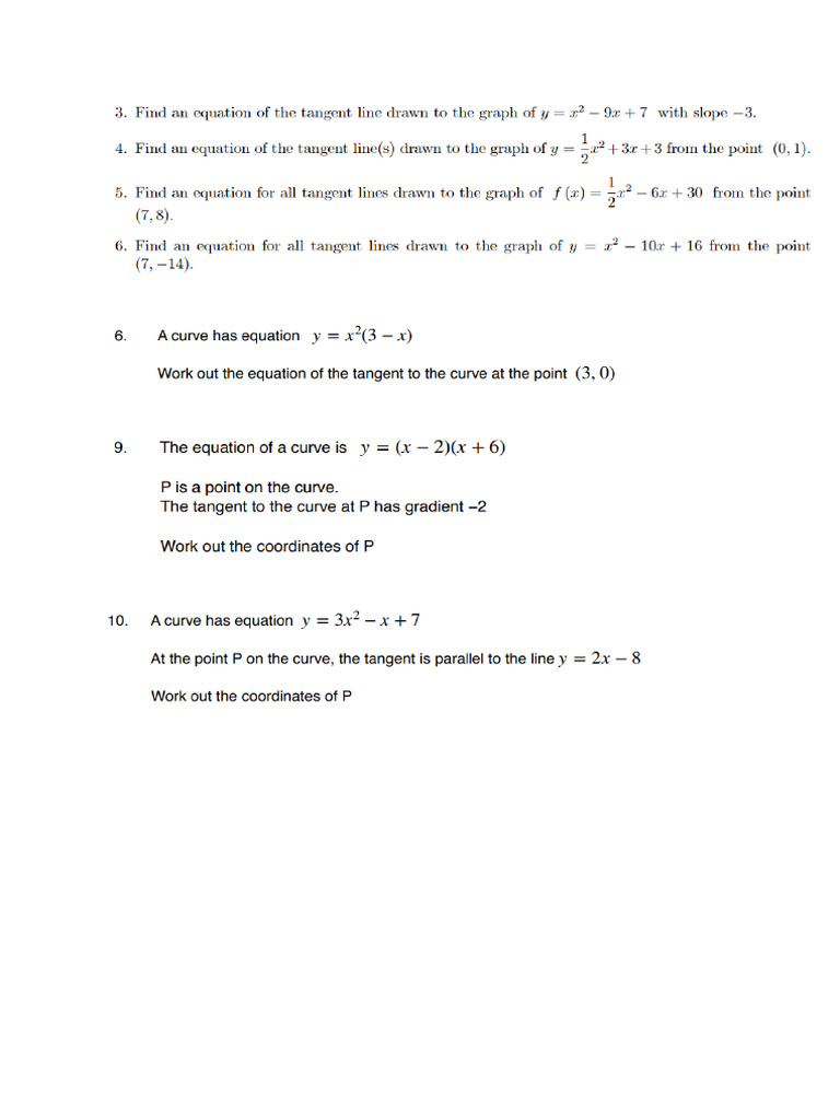 Y9 Assignment Differentiation | PDF Y9 Assignment Differentiation | PDF