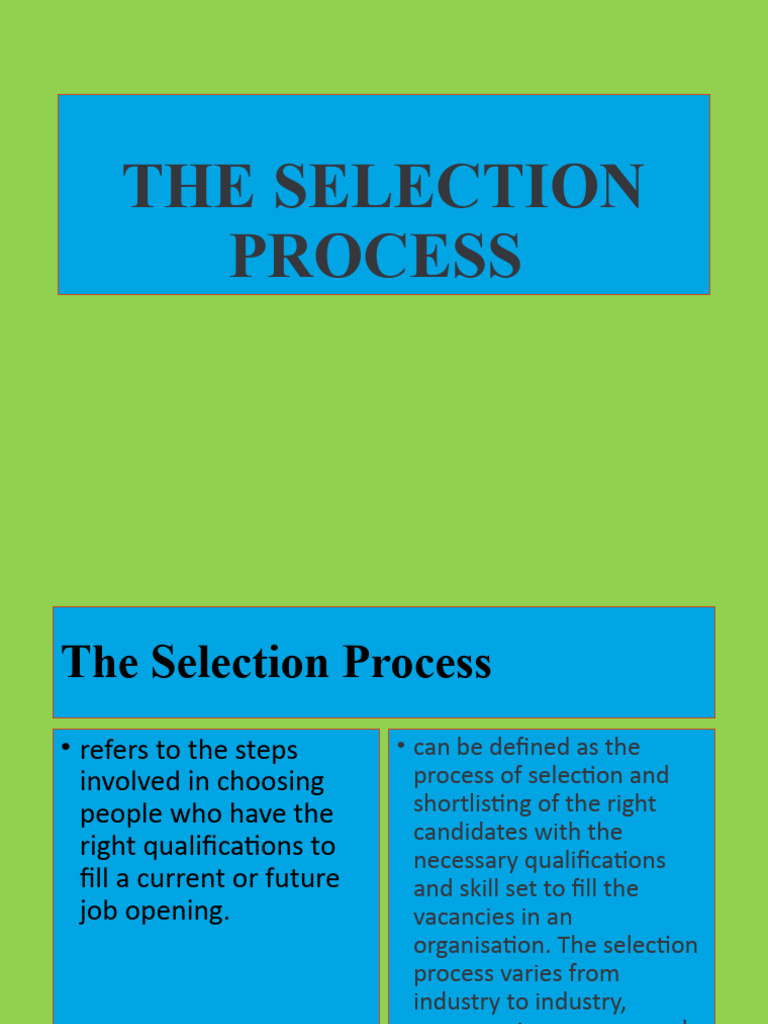 Employee Selection Process Overview | PDF | Dependent And Independent ...