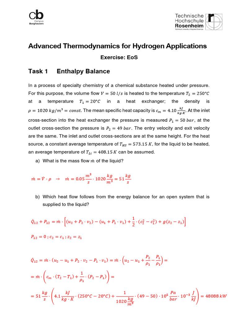 H2 Thermo Ex EOS Solution 02 | PDF | Heat | Temperature