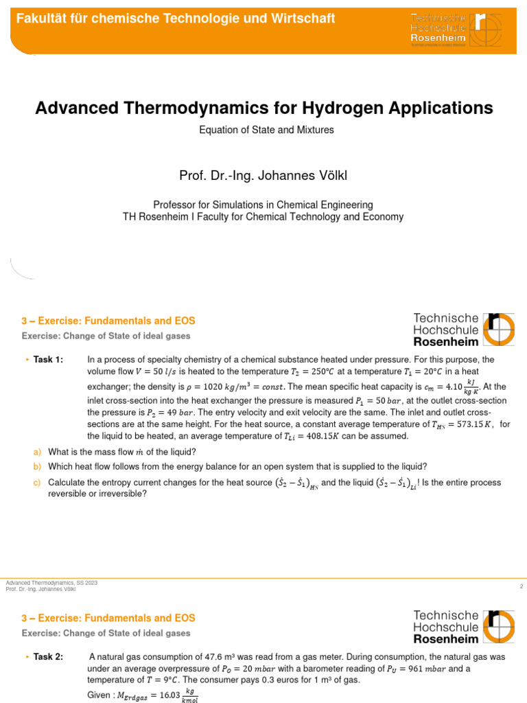 03 H2 Thermo Exercise 01 | PDF | Heat | Gases