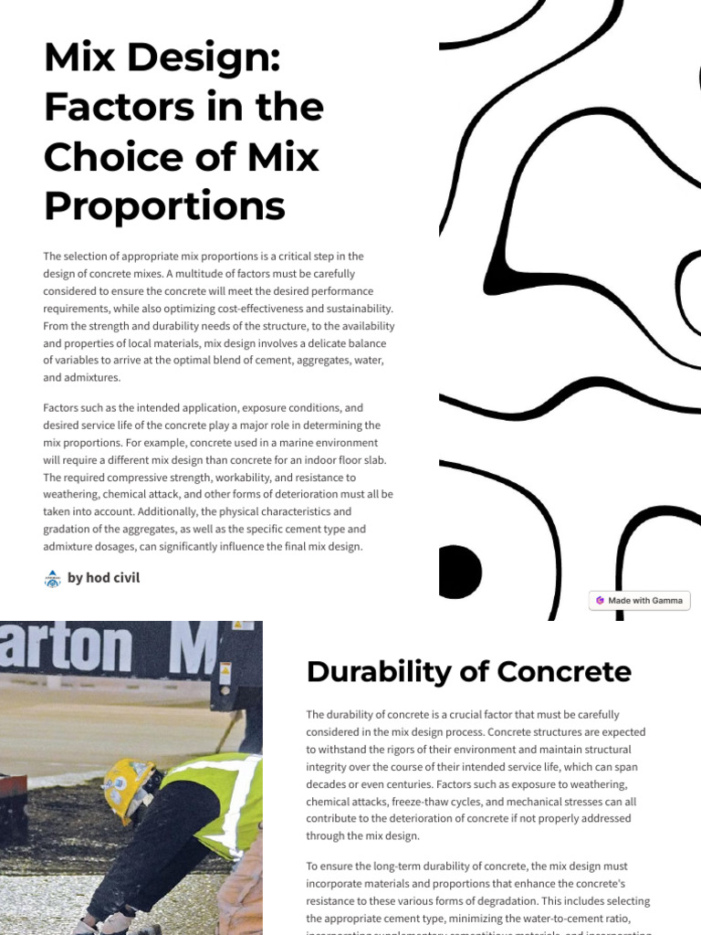 Concrete Mix Design Factors Explained | PDF | Concrete | Cement