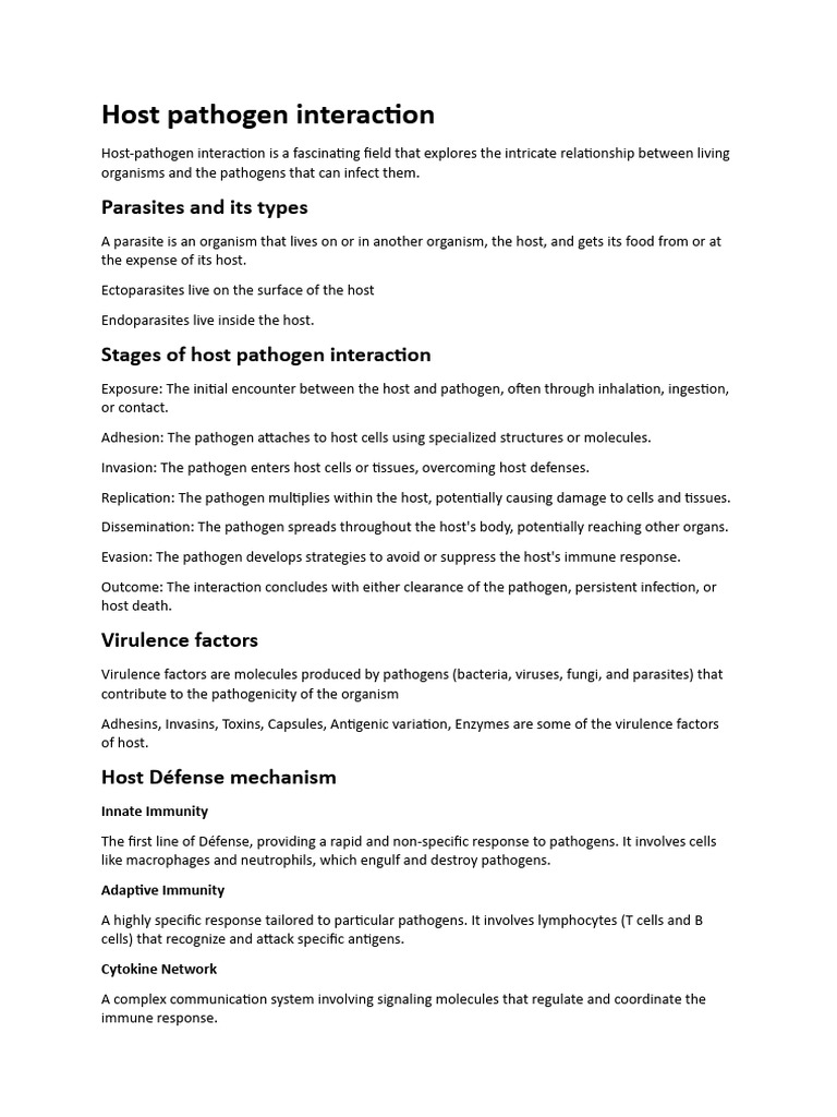 Host Pathogen Interaction Pdf