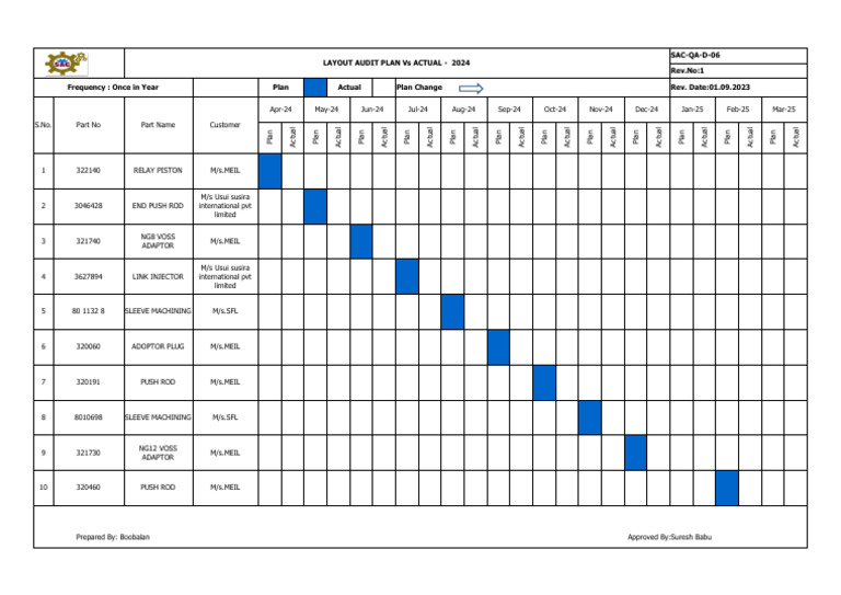 Layout Audit plan - 2024 to 2025 | PDF