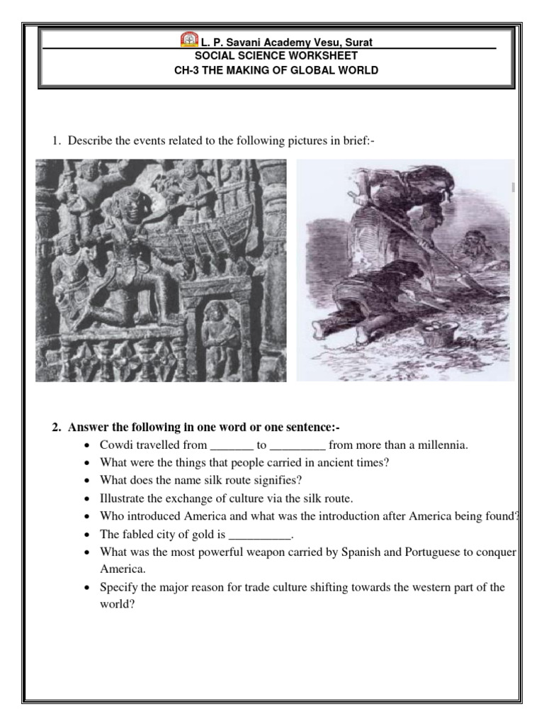 History Ch3 Worksheet | PDF