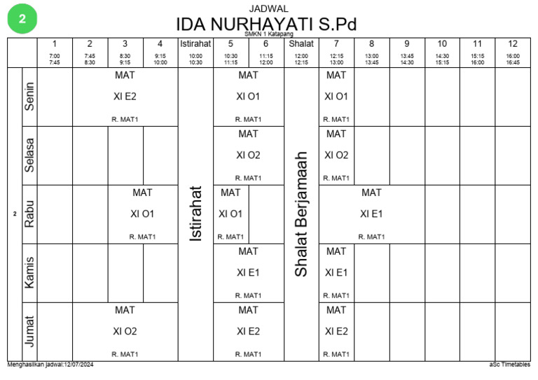 (BLOK2) Jadwal Pembelajaran 24-25 | PDF