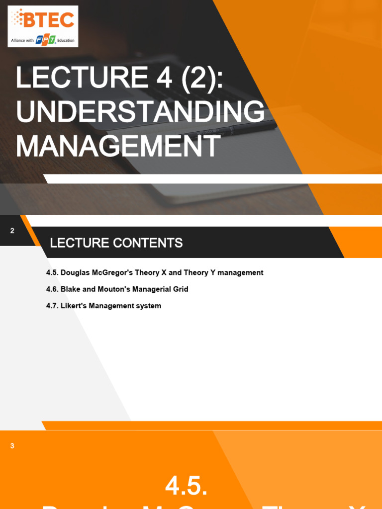 LM Lecture 4 - Understanding Management | PDF | Leadership | Psychology