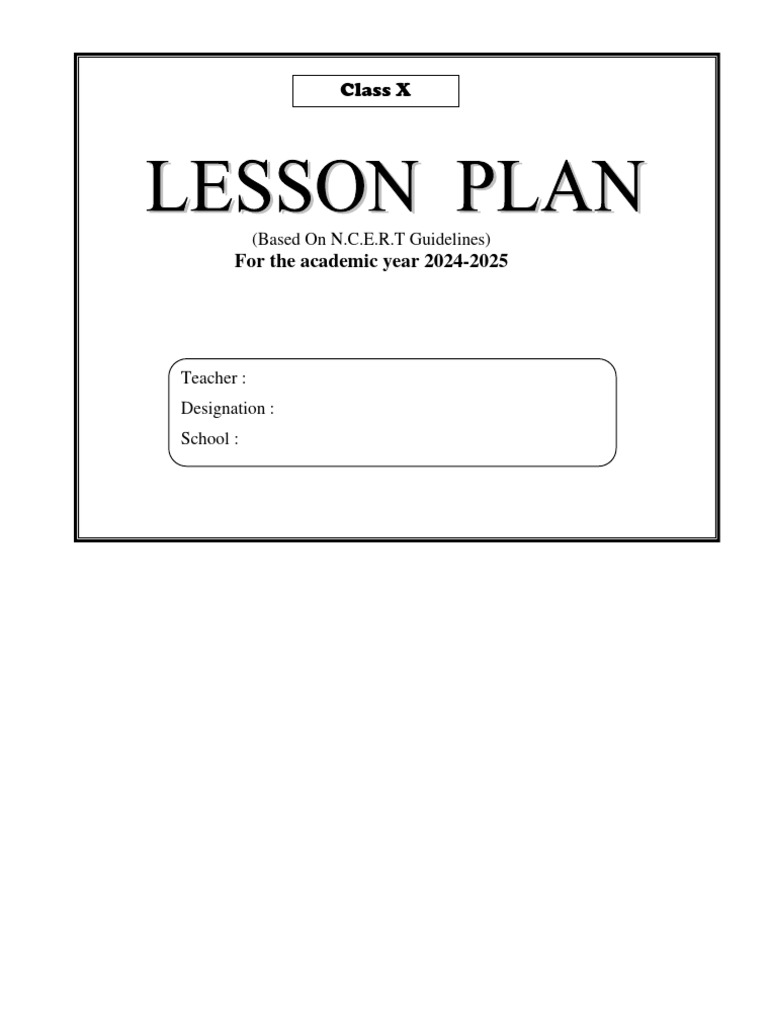 Class X Lesson Plan | PDF | Reading Comprehension | Thought