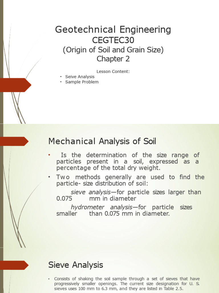 Chapter 2 - Origin of Soil and Grain Size | PDF | Particle Size Distribution
